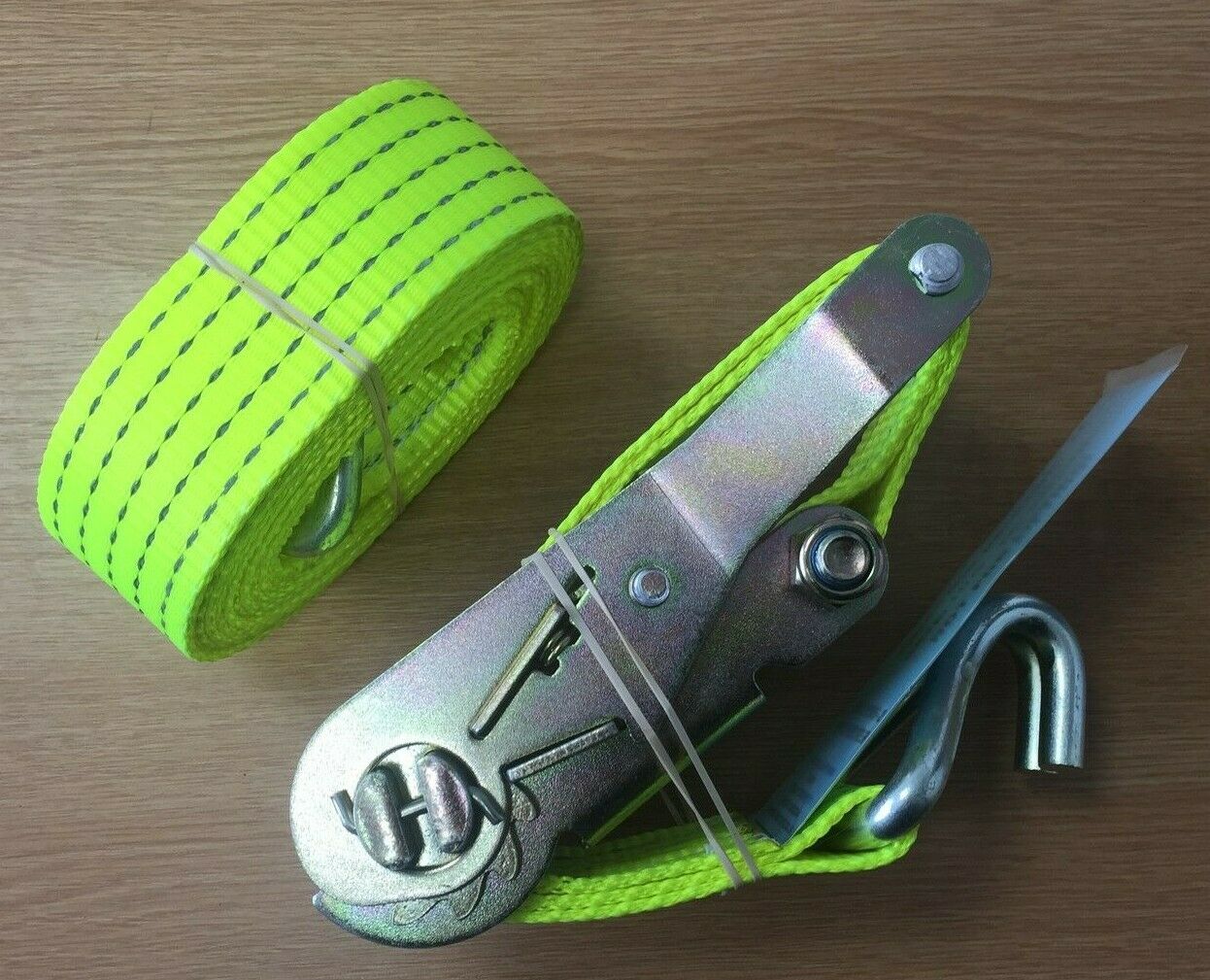 5t (5000kg) Hi Vis Yellow Ratchet Handle & Tail x2 ...